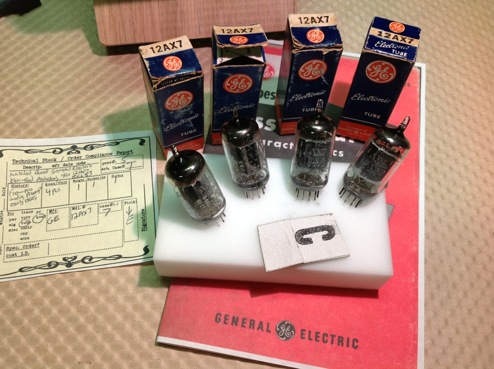 1950s-1960s General Electric Ken-RAD 12AX7 17mm tall plates matched ...