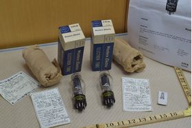 pair Western Electric 349A tubes pentode 133A amp tested matched from 1952