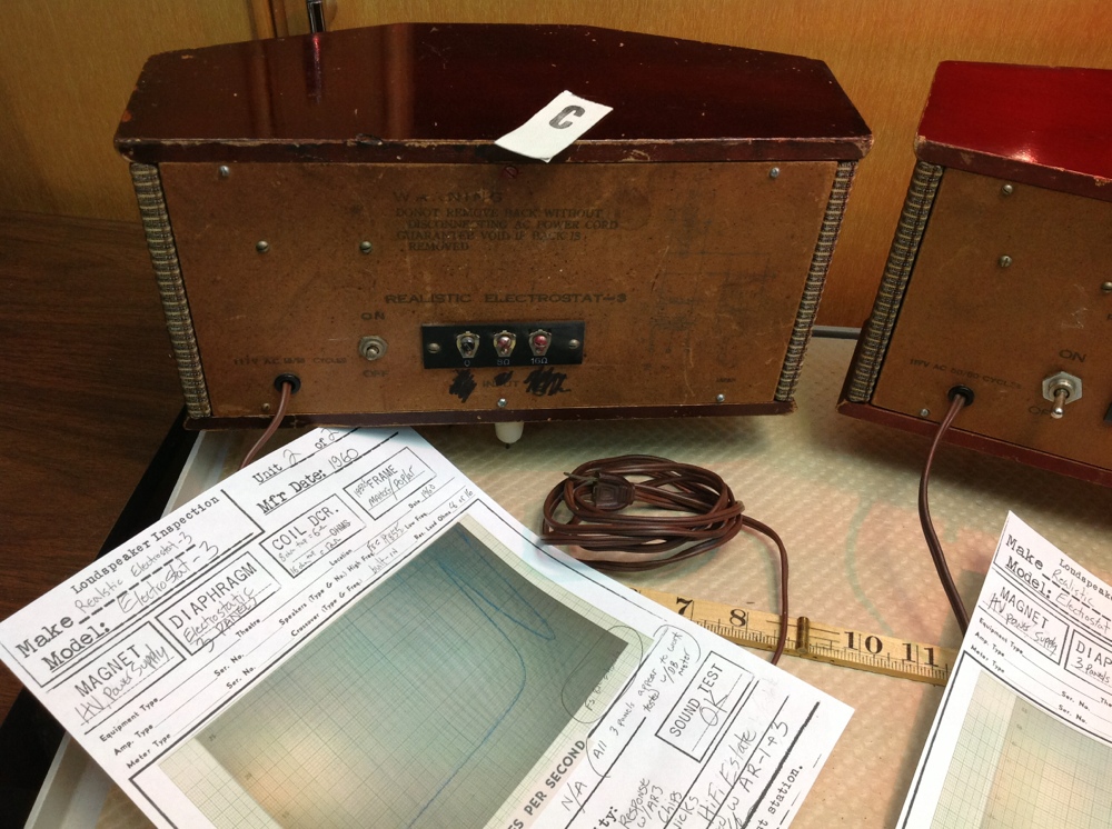 vintage Electrostatic tweeter for AR 1 AR 3 speakers Janzen Realistic ...
